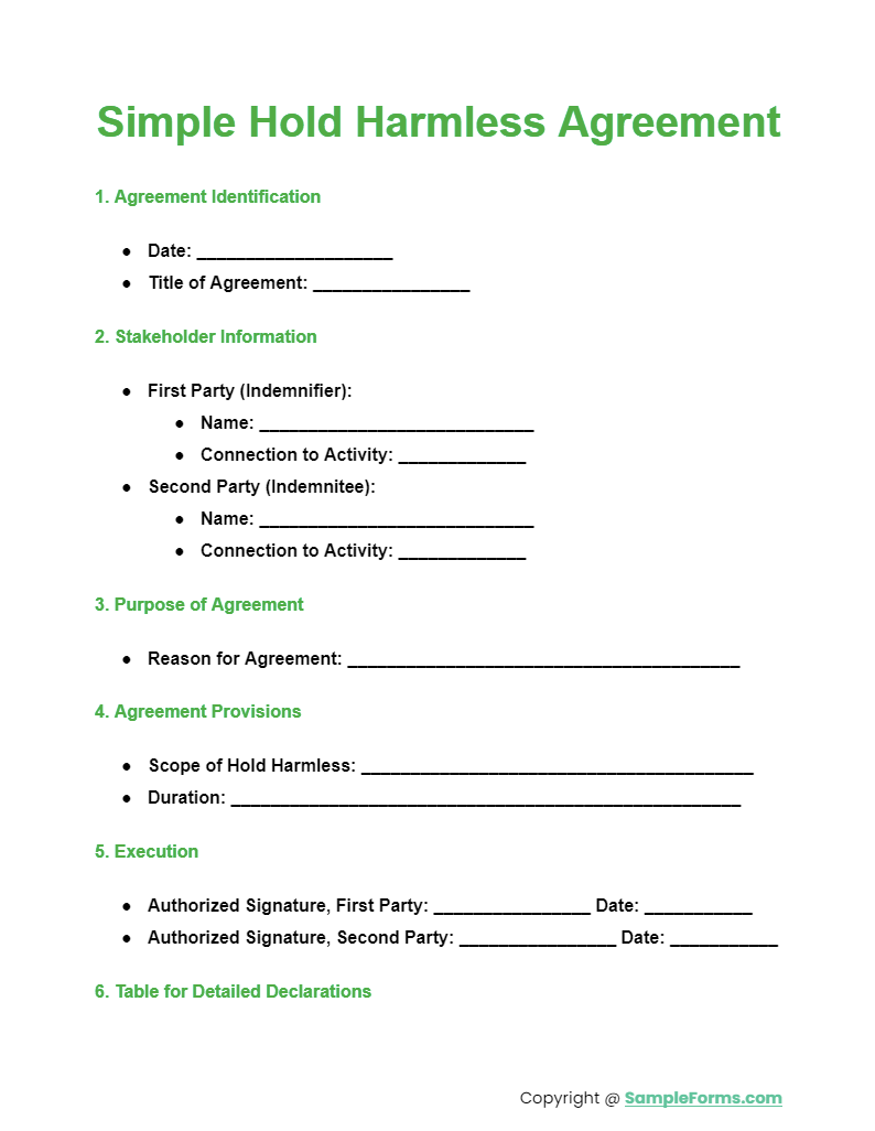 FREE 12+ Hold Harmless Agreement Form Samples, PDF, MS Word, Google Docs