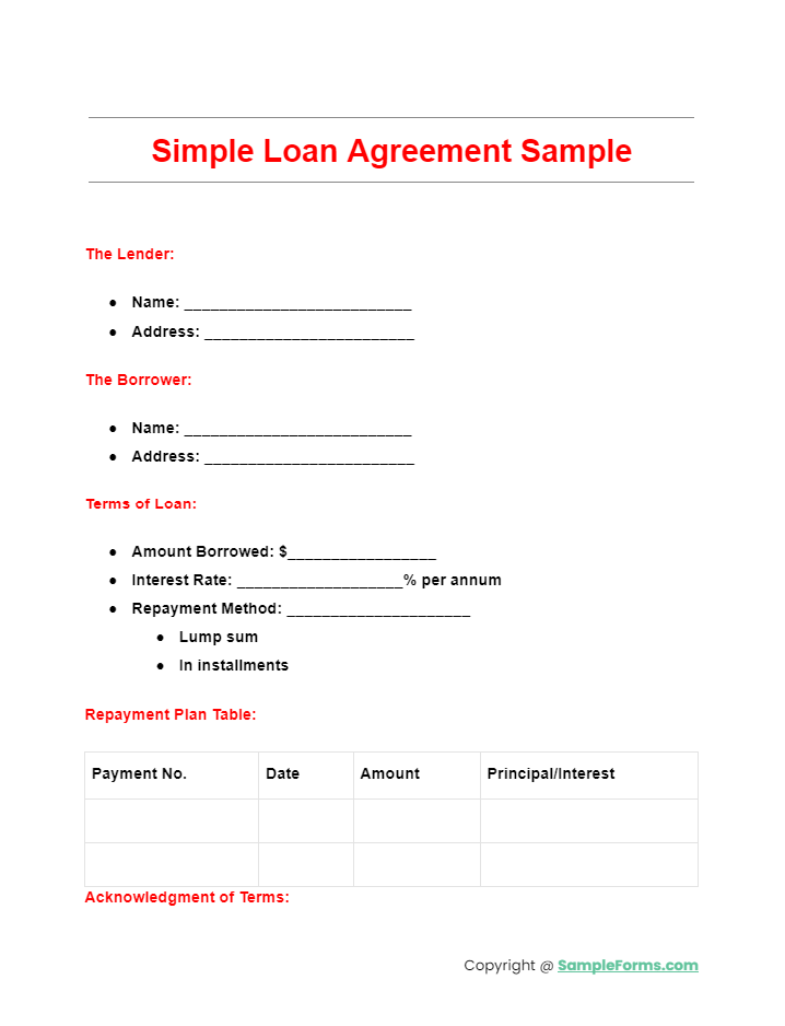 FREE 12+ Personal Loan Agreement Form Samples, PDF, MS Word, Google Docs