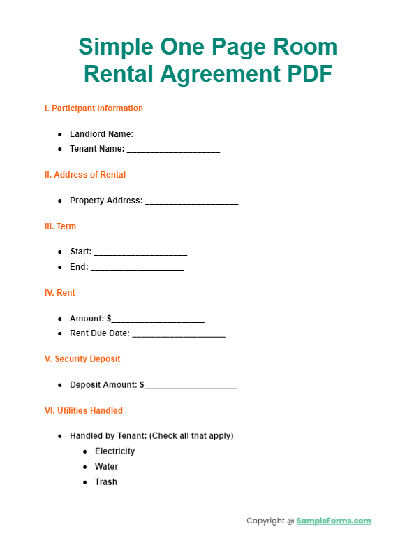 FREE 13+ Room Rental Agreement Form Samples, PDF, MS Word, Google Docs