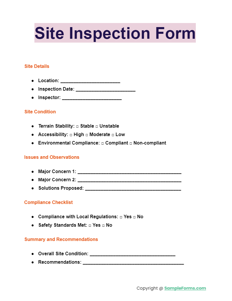 FREE 56+ Inspection Form Samples, PDF, MS Word, Google Docs, Excel