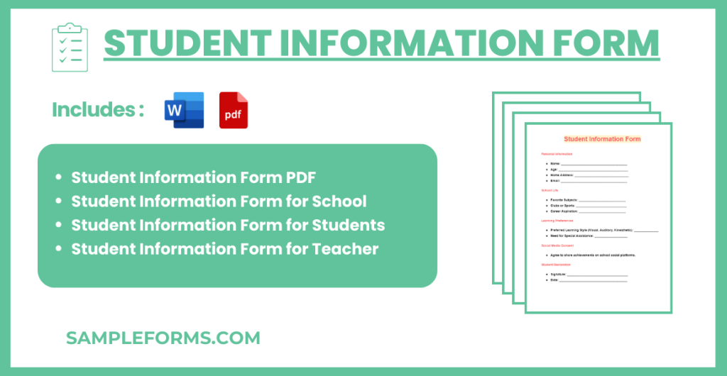 FREE 18+ Student Information Form Samples, PDF, Word, Google Docs