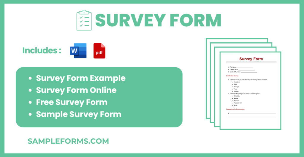 FREE 19+ Survey Form Samples, PDF, MS Word, Google Docs, Excel