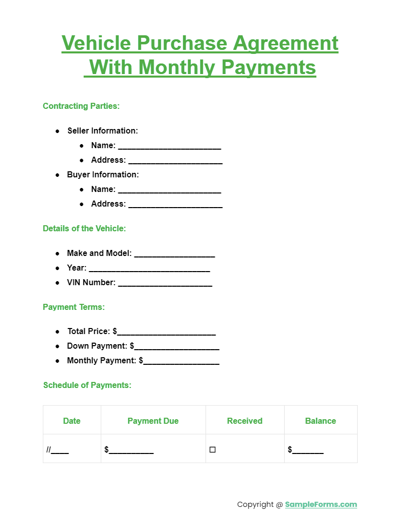 FREE 11+ Vehicle Purchase Agreement Samples, PDF, MS Word, Google Docs