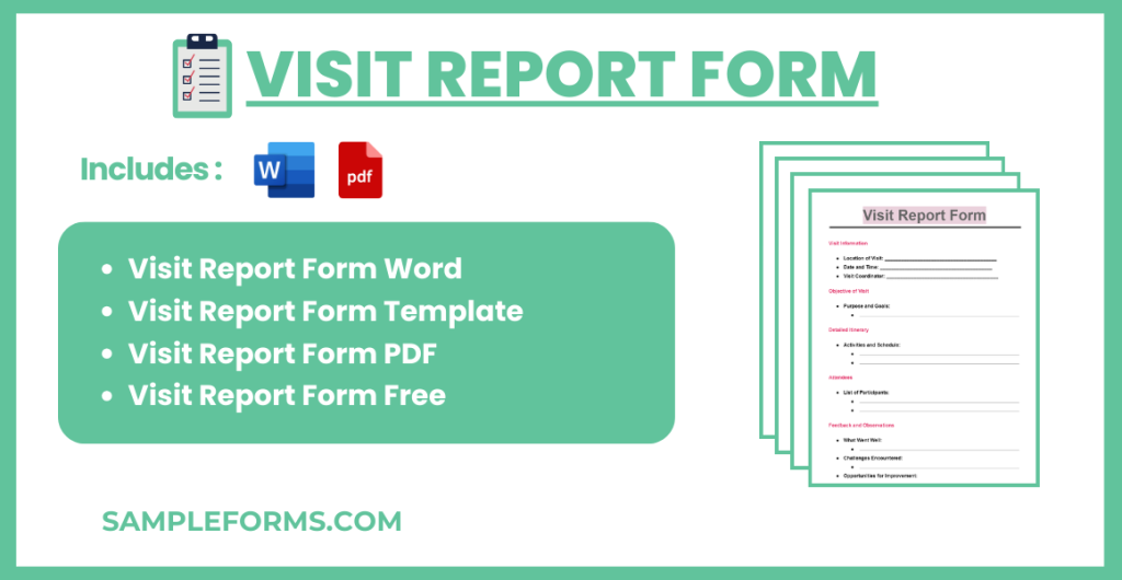 FREE 13+ Visit Report Form Samples, PDF, MS Word Google Docs