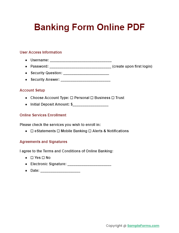FREE 34+ Banking Form Samples, PDF, MS Word, Google Docs