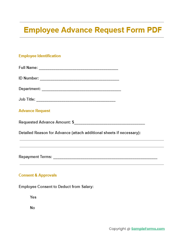FREE 10+ Employee Advance Request Form Samples, PDF, MS Word, Google Docs