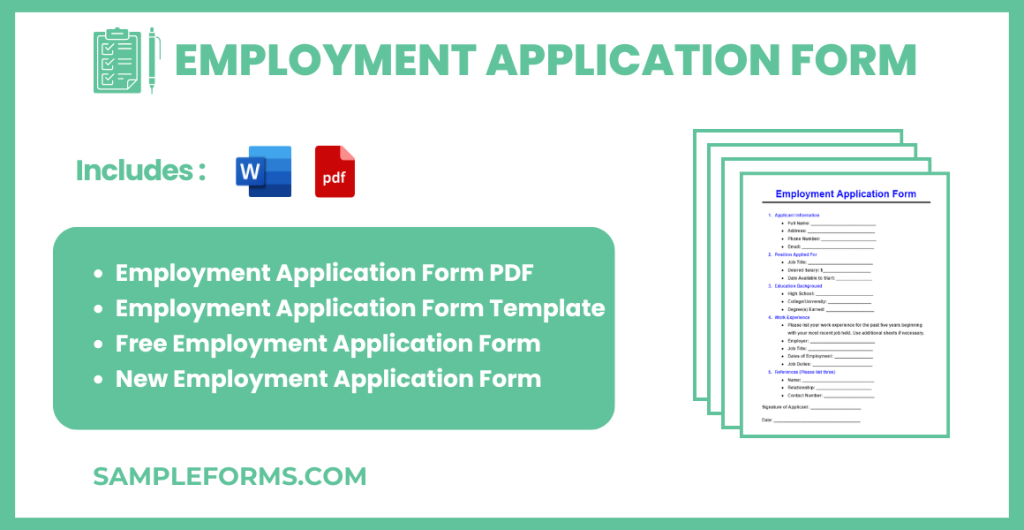 FREE 15+ Employment Application Form Samples, PDF, MS Word, Google Docs
