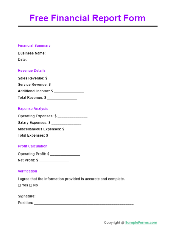 FREE 12+ Financial Report Form Samples, PDF, MS Word, Google Docs