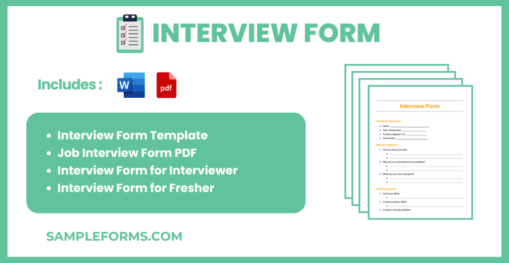 FREE 41+ Interview Form Samples, PDF, MS Word, Google Docs, Excel