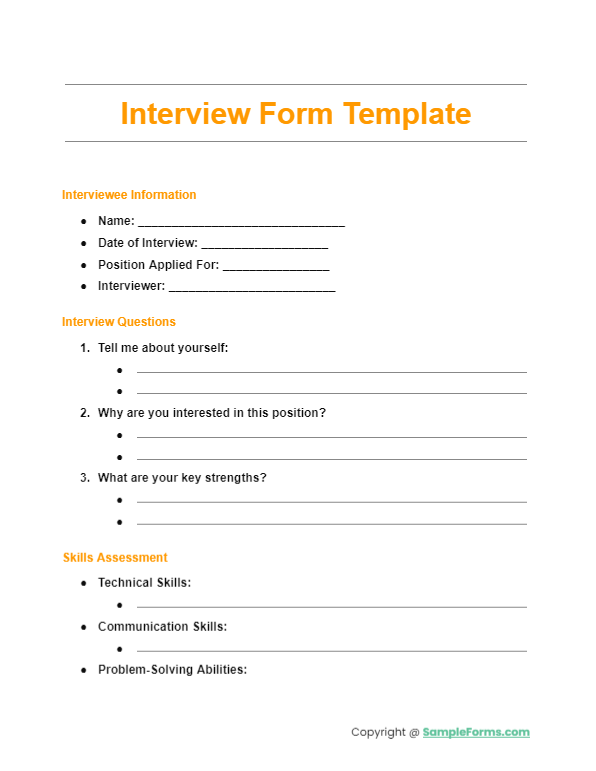 FREE 41+ Interview Form Samples, PDF, MS Word, Google Docs, Excel