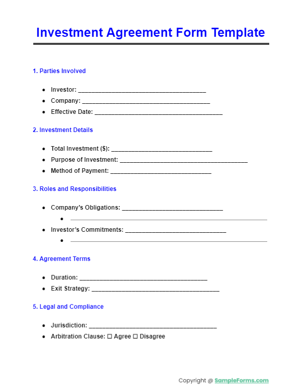 FREE 13+ Investment Agreement Form Samples, PDF, MS Word, Google Docs