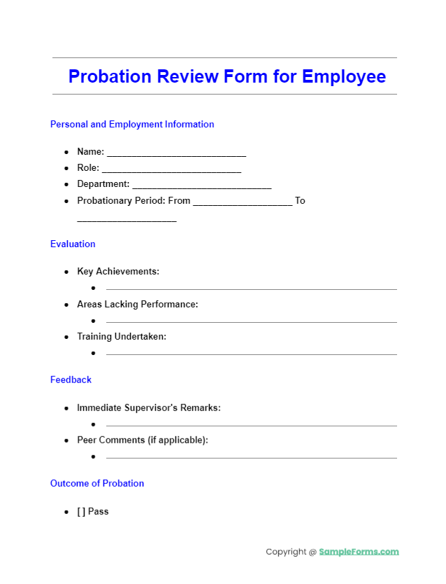 FREE 15+ Probation Review Form Samples, PDF, MS Word, Google Docs