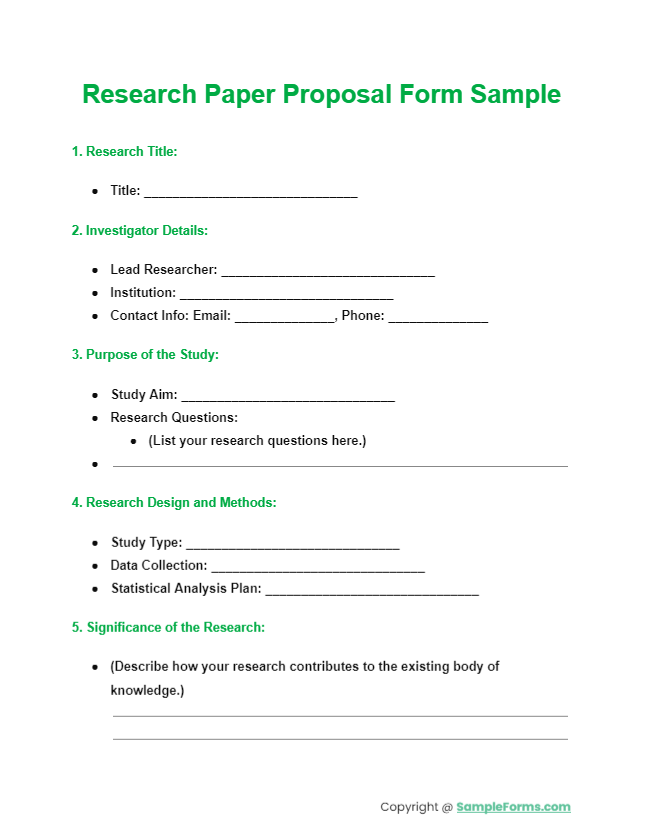 FREE 11+ Research Paper Proposal Form Samples, PDF, MS Word, Google Docs