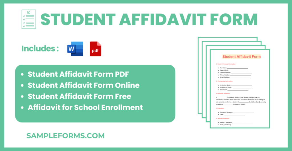 FREE 13+ Student Affidavit Form Samples, PDF, MS Word, Google Docs