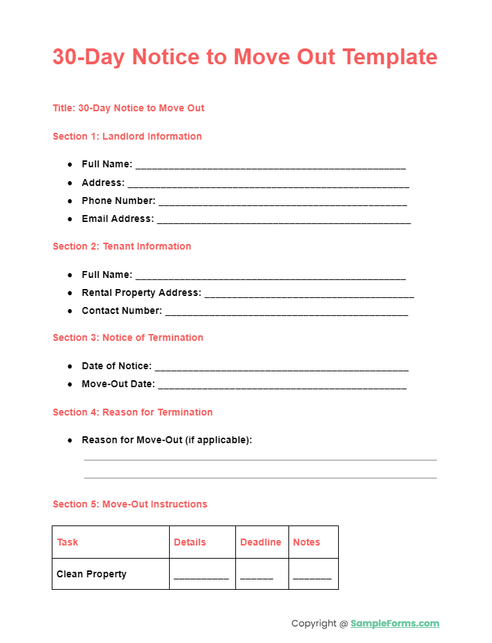 FREE 10+ 30-Day Notice to Move Out Samples, PDF, MS Word, Google Docs