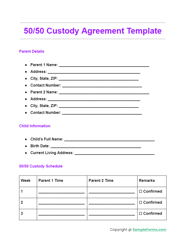 FREE 12+ Custody Agreement Form Samples, PDF, MS Word, Google Docs