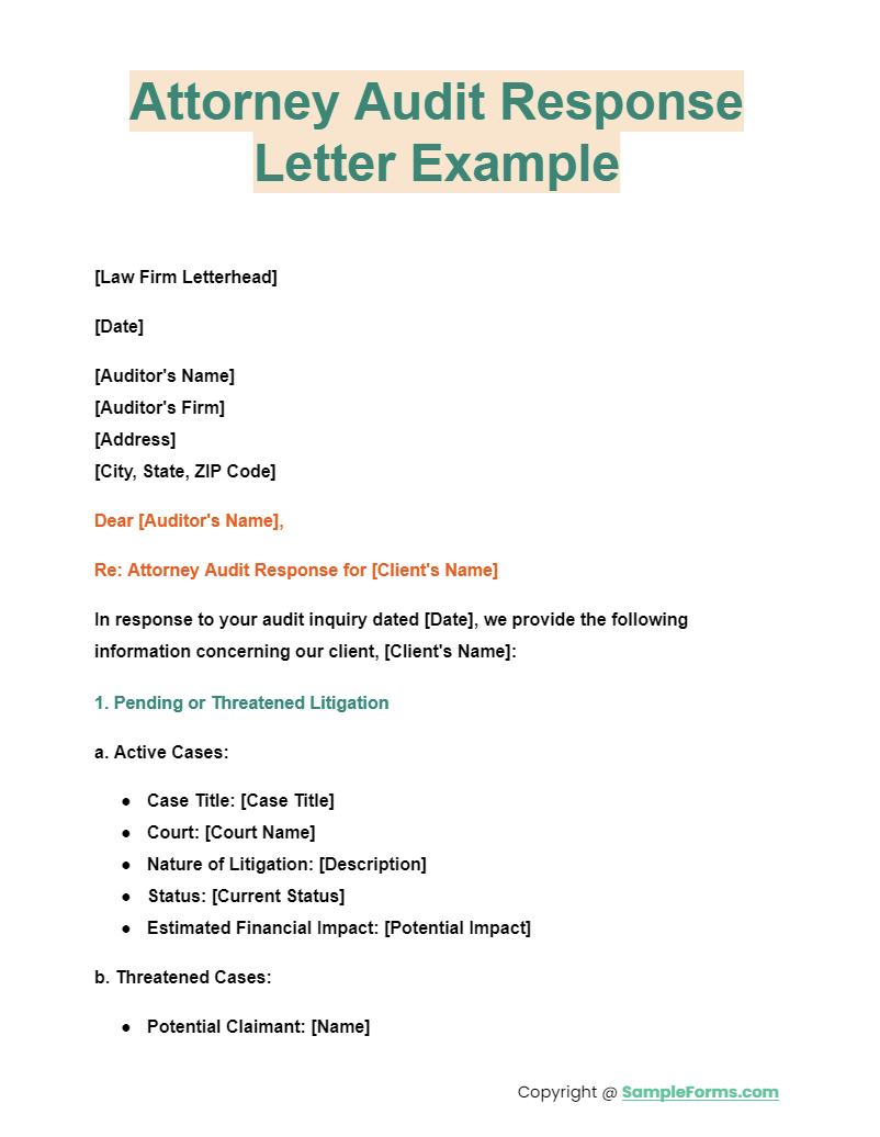 FREE 9+ Audit Response Letter Samples, PDF, MS Word, Google Docs