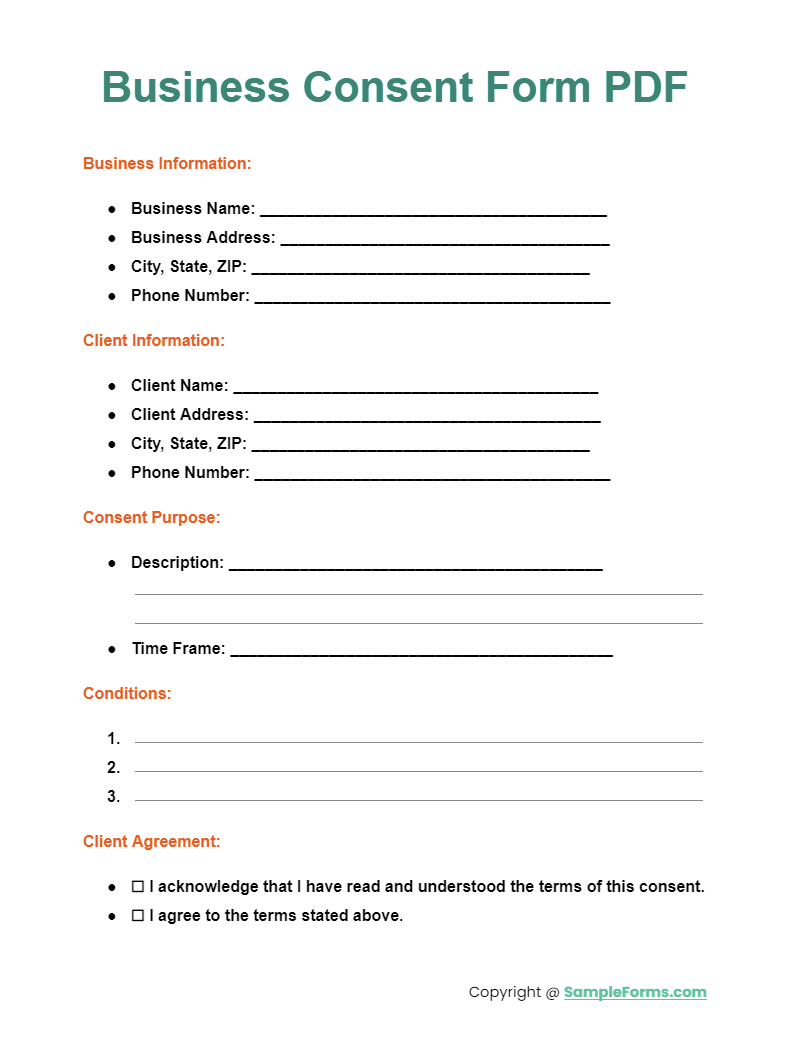 FREE 11+ Business Consent Form Samples, PDF, MS Word, Google Docs