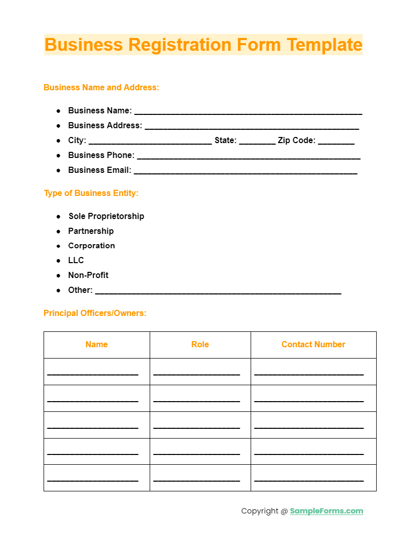 FREE 12+ Business Registration Form Samples, PDF, MS Word, Google Docs, Excel