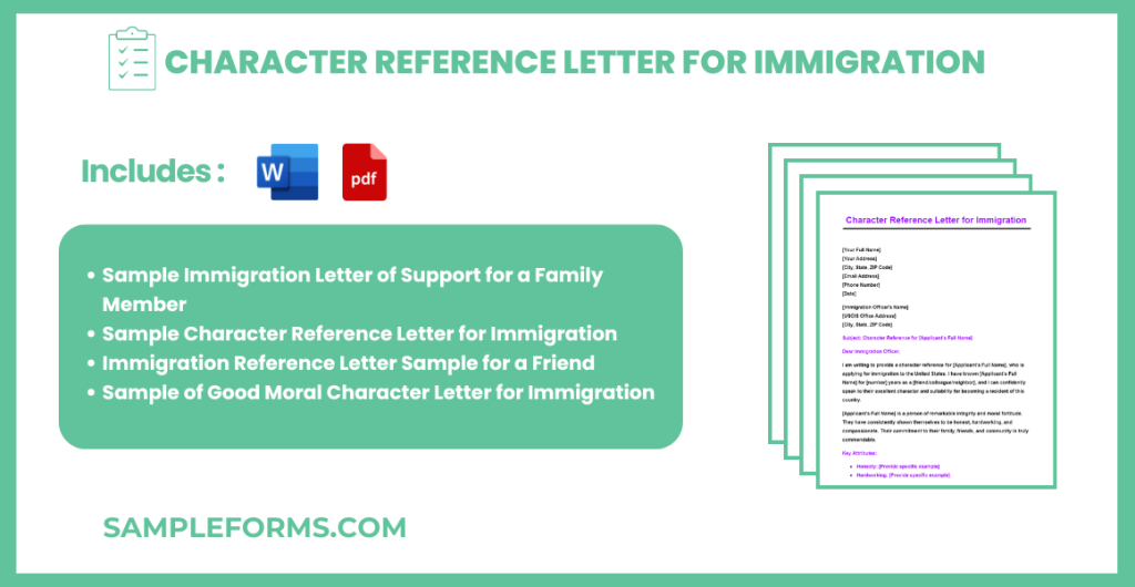 FREE 9+ Character Reference Letter for Immigration Samples, PDF, MS ...