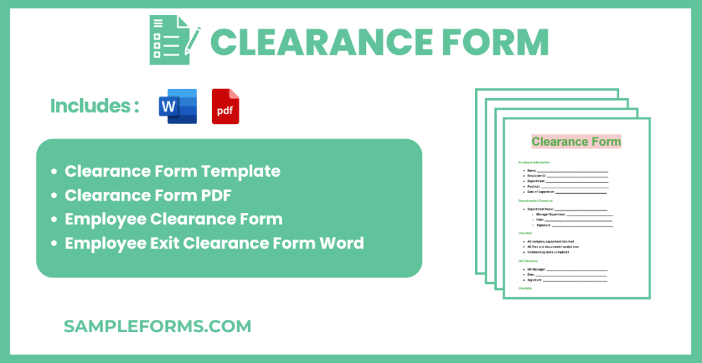 FREE 32+ Clearance Form Samples, PDF, MS Word, Google Docs