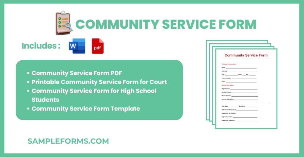 FREE 15+ Community Service Form Samples, PDF, MS Word, Google Docs, Excel