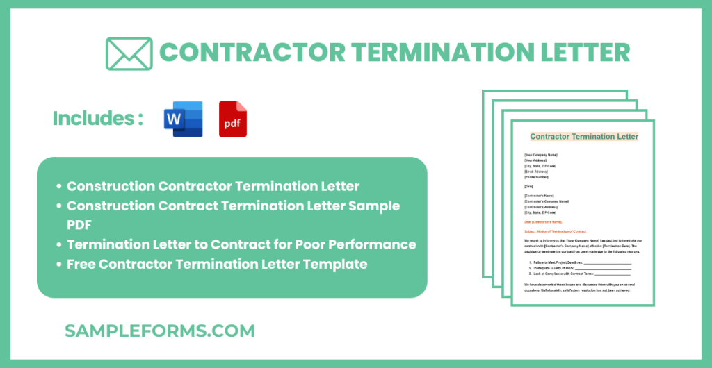 FREE 9+ Contractor Termination Letter Samples, PDF, MS Word, Google Docs