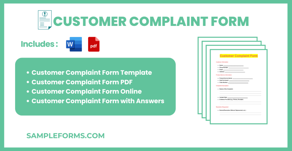 FREE 16+ Customer Complaint Form Samples, PDF, MS Word, Google Docs