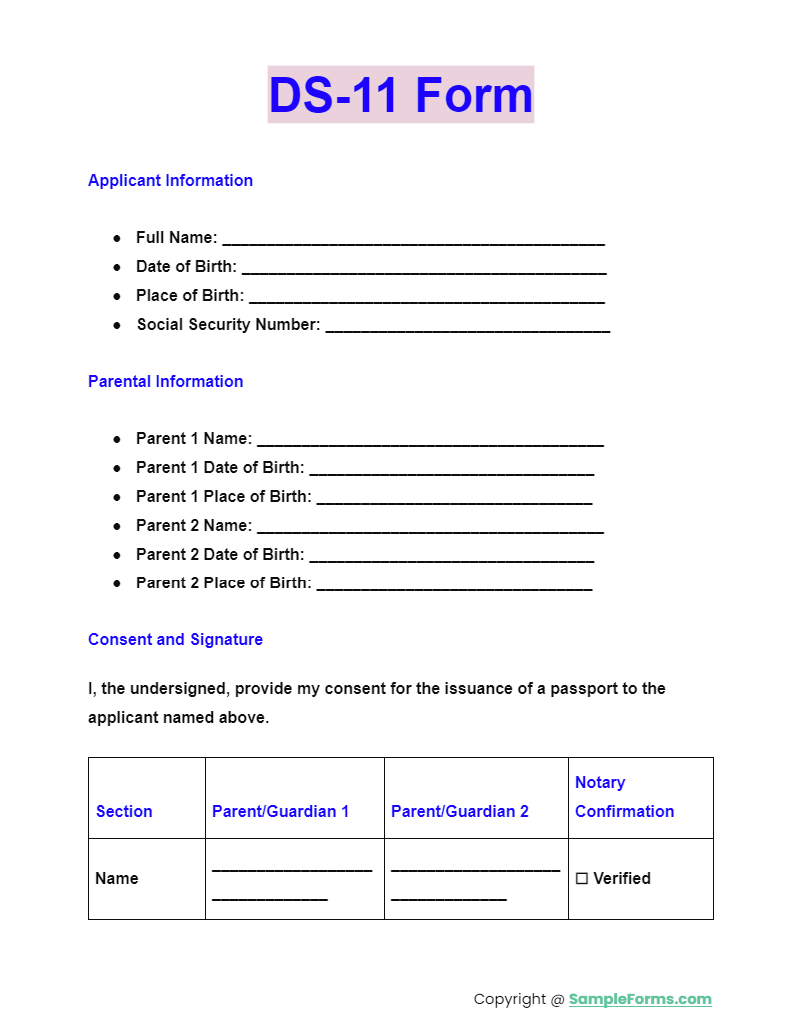 FREE 8+ Passport Consent Form Samples, PDF, MS Word, Google Docs