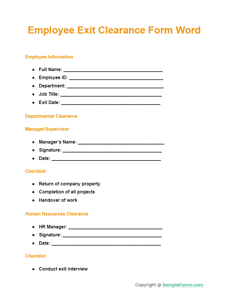 FREE 32+ Clearance Form Samples, PDF, MS Word, Google Docs