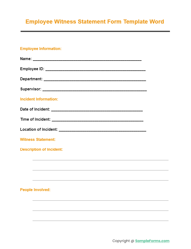 FREE 17+ Employee Witness Statement Form Samples, PDF, MS Word, Google Docs