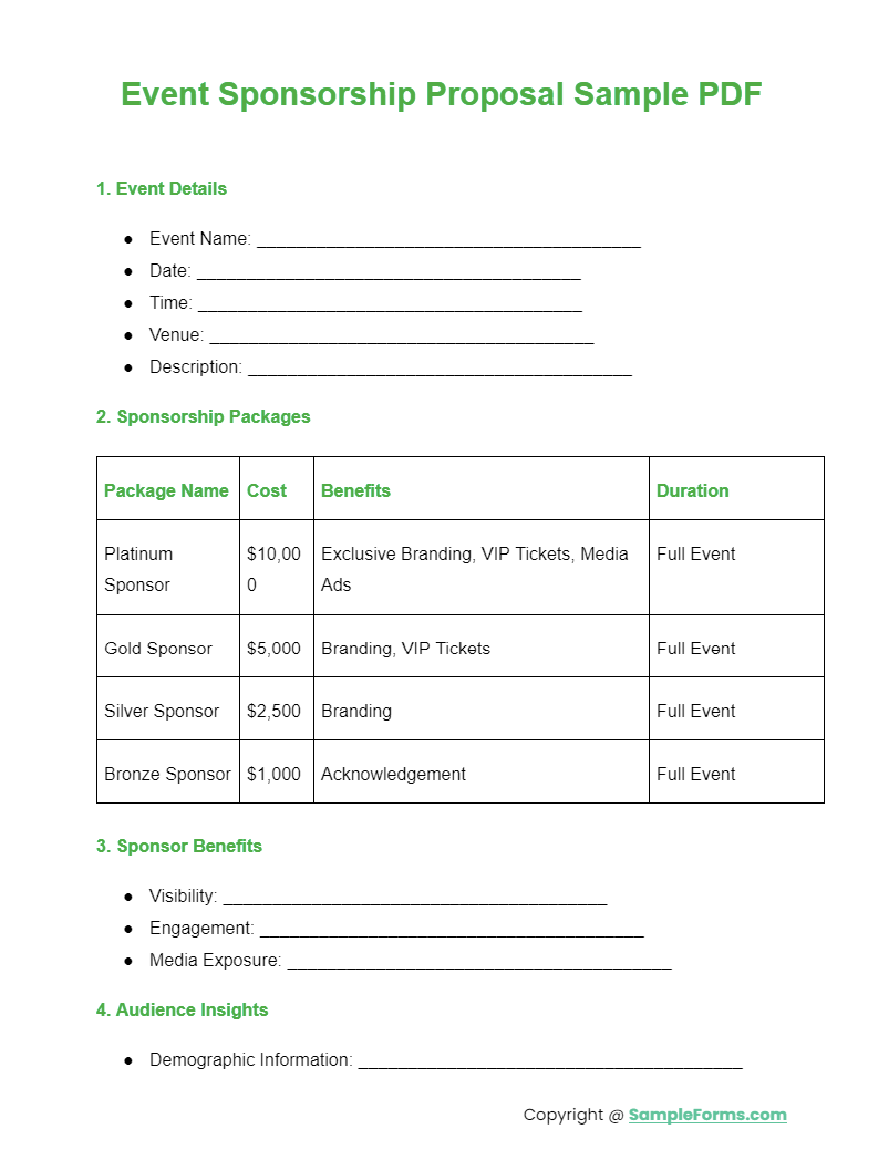 FREE 12+ Event Sponsorship Proposal Form Samples, PDF, MS Word, Google Docs
