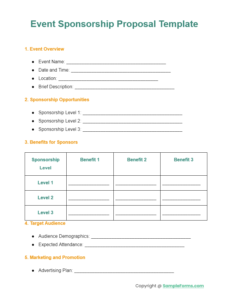 FREE 12+ Event Sponsorship Proposal Form Samples, PDF, MS Word, Google Docs