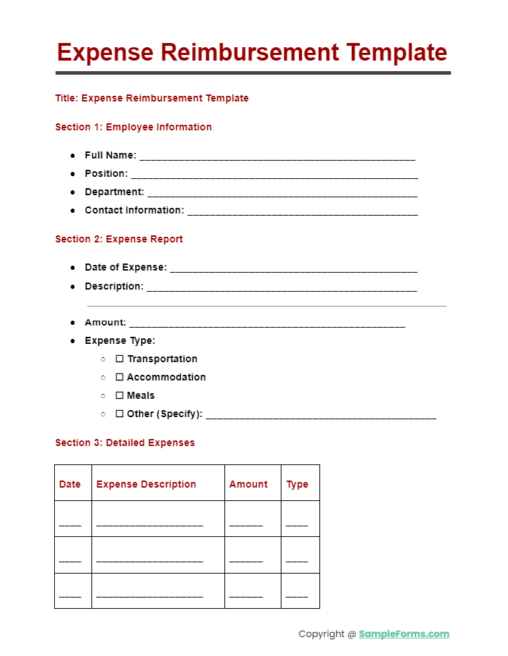 FREE 23+ Expense Reimbursement Form Samples, PDF, MS Word, Google Docs ...