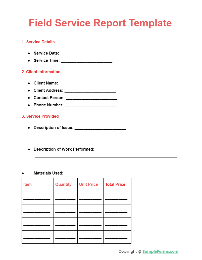 FREE 14+ Service Report Form Samples, PDF, MS Word, Google Docs, Apple ...
