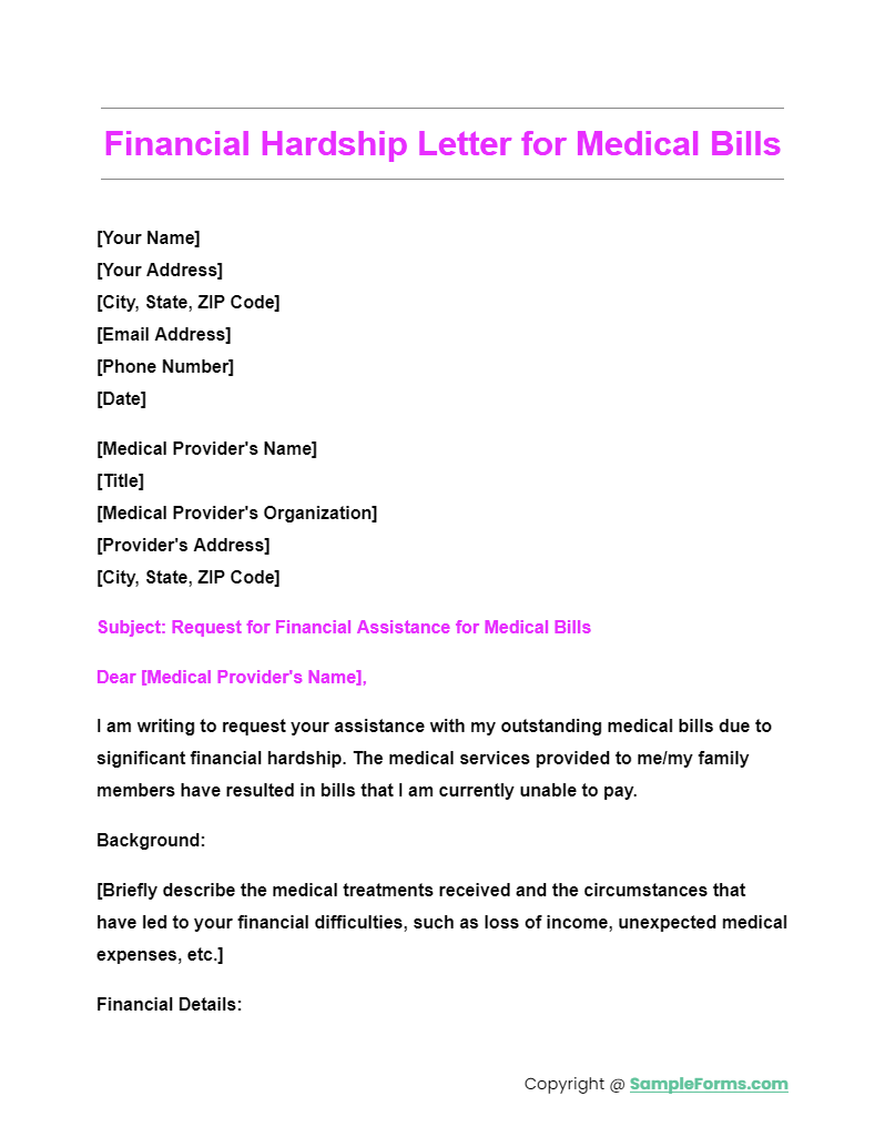 FREE 6+ Financial Hardship Letter Samples, PDF, MS Word, Google Docs