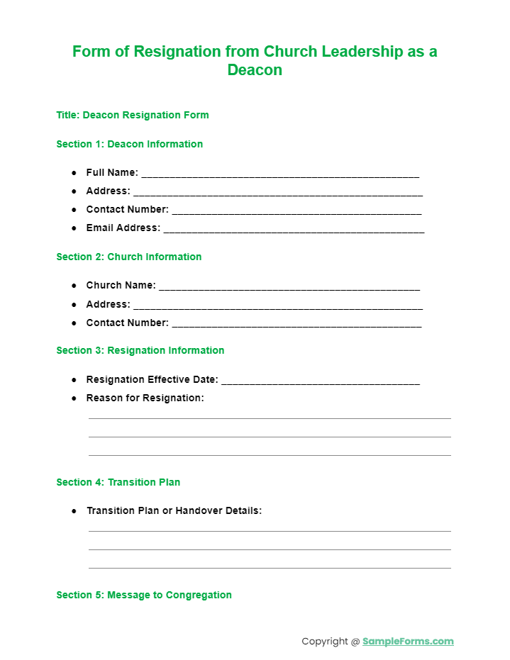 FREE 11+ Church Religious Resignation Form Samples, PDF, MS Word ...