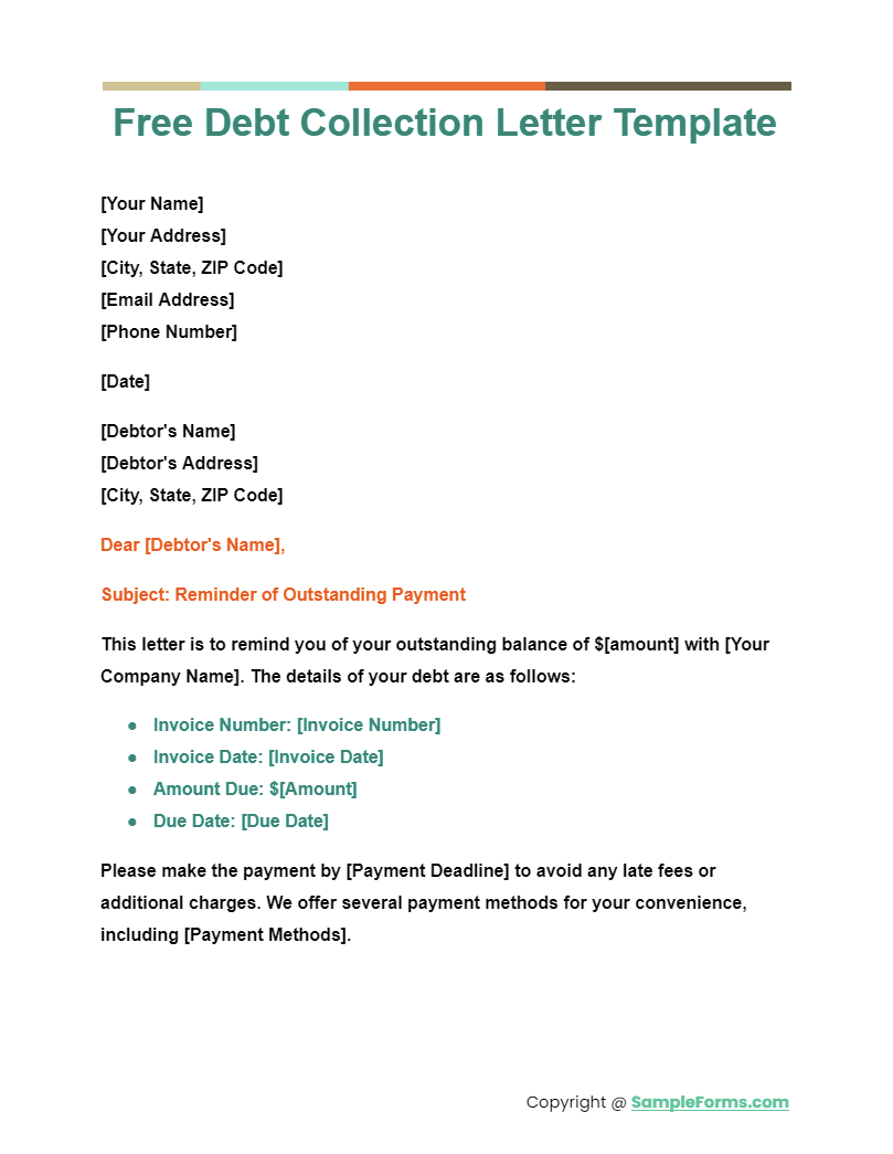FREE 9+ Debt Collection Letter Samples, PDF, MS Word, Google Docs