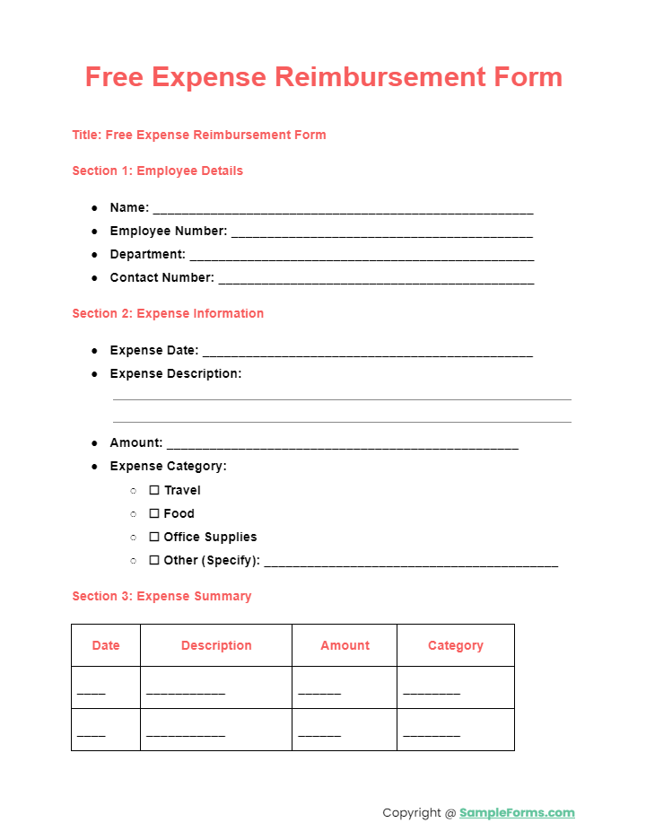 FREE 23+ Expense Reimbursement Form Samples, PDF, MS Word, Google Docs ...