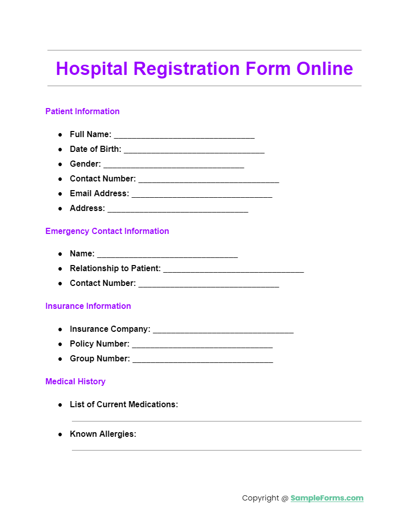 FREE 17+ Hospital Registration Form Samples, PDF, MS Word, Google Docs