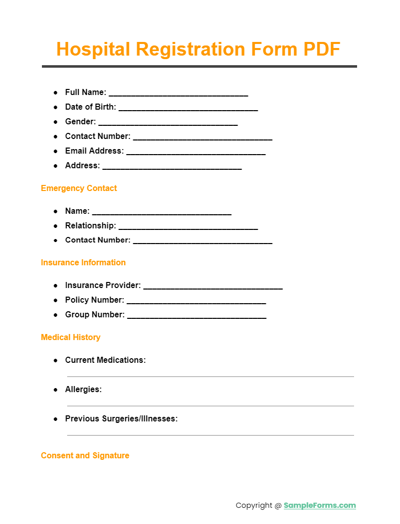 FREE 17+ Hospital Registration Form Samples, PDF, MS Word, Google Docs