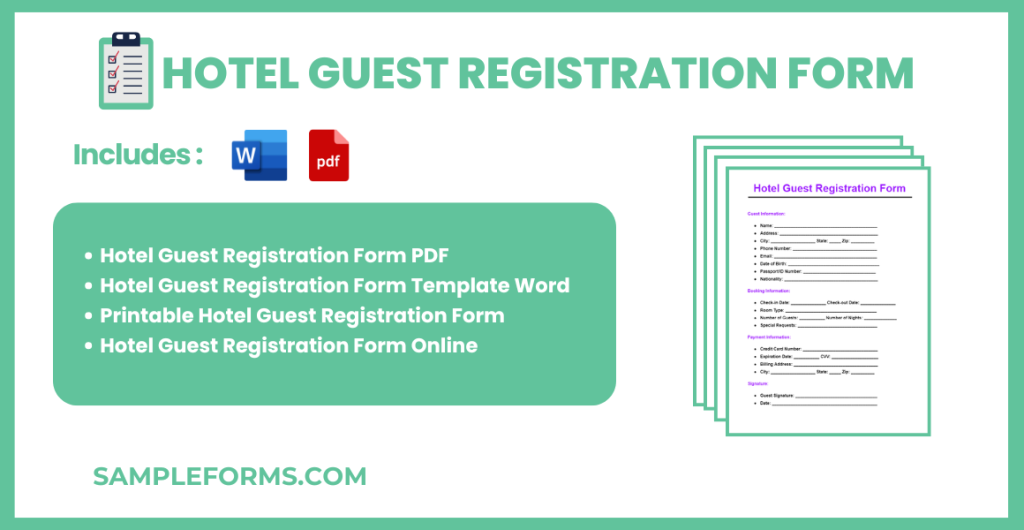FREE 11+ Hotel Guest Registration Form Samples, PDF, MS Word, Google ...