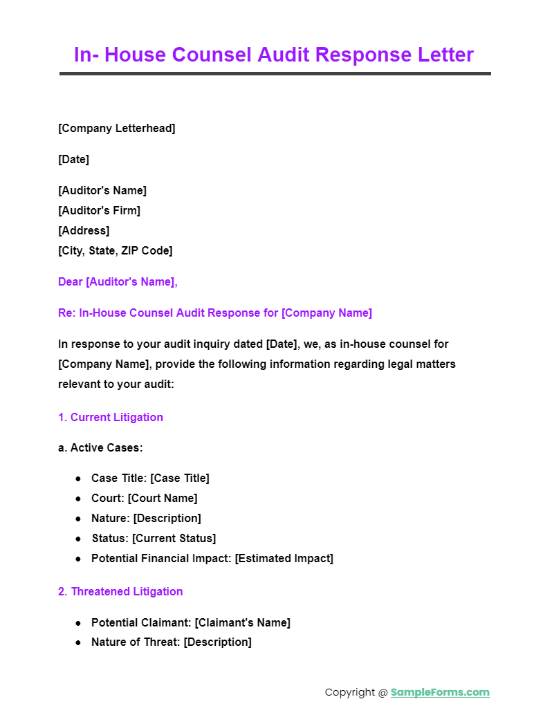 FREE 9+ Audit Response Letter Samples, PDF, MS Word, Google Docs