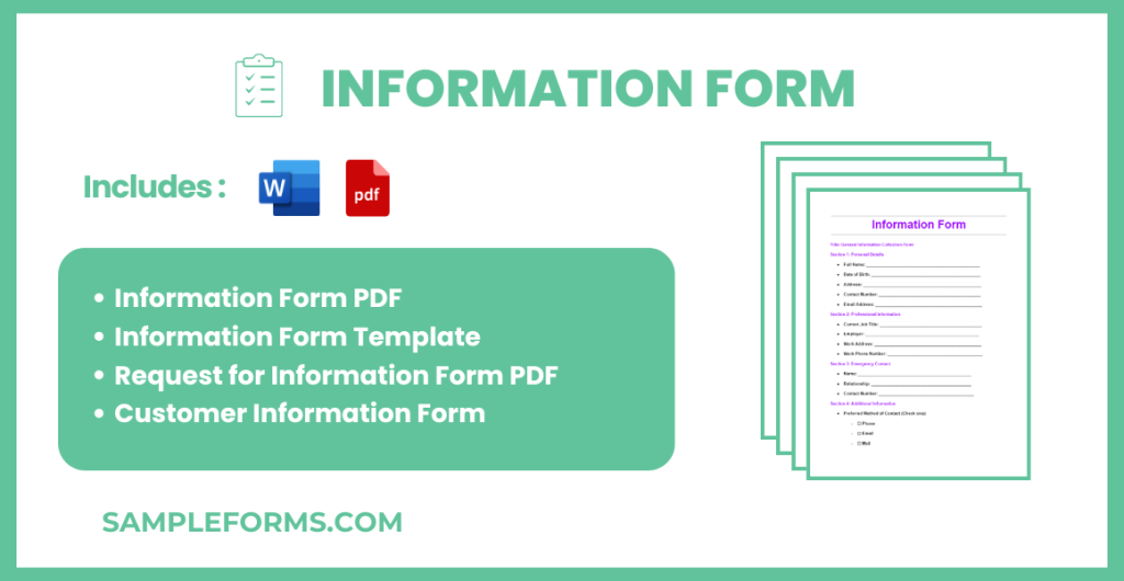 FREE 14+ Information Form Samples, PDF, MS Word, Google Docs, Excel