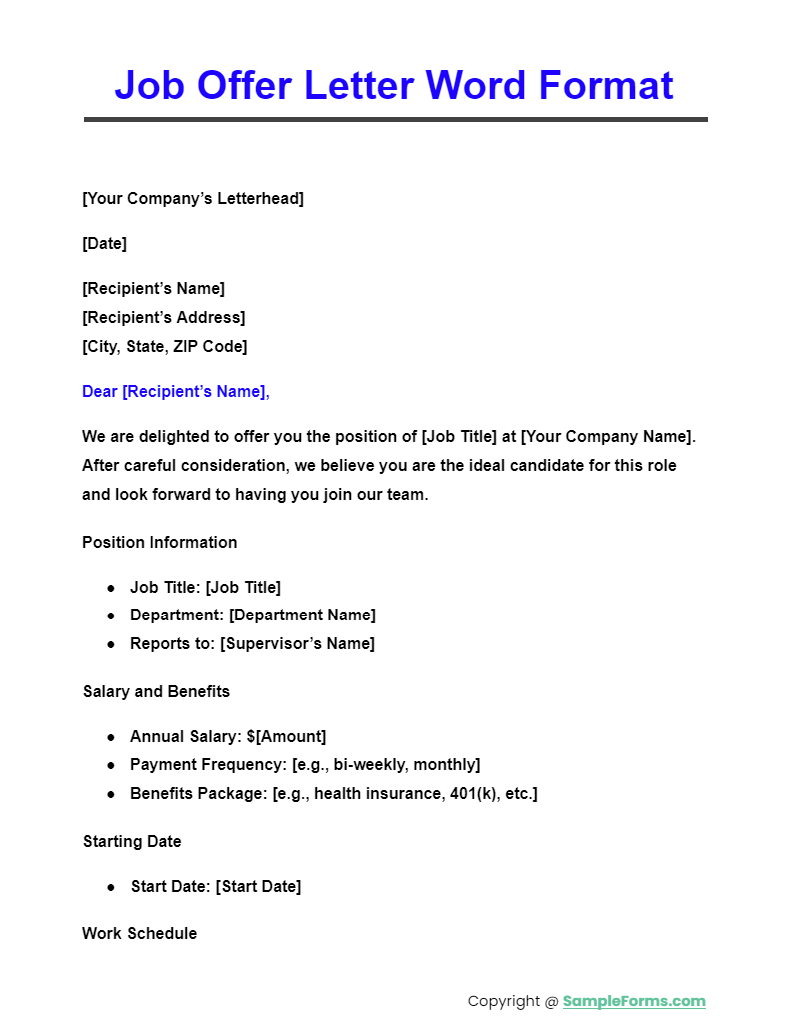 FREE 12+ Job Offer Letter Samples, PDF, MS Word, Google Docs