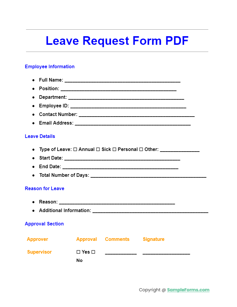 FREE 14+ Leave Request Form Samples, PDF, MS Word, Google Docs, Excel