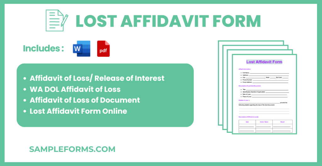 FREE 12+ Lost Affidavit Form Samples, PDF, MS Word, Google Docs