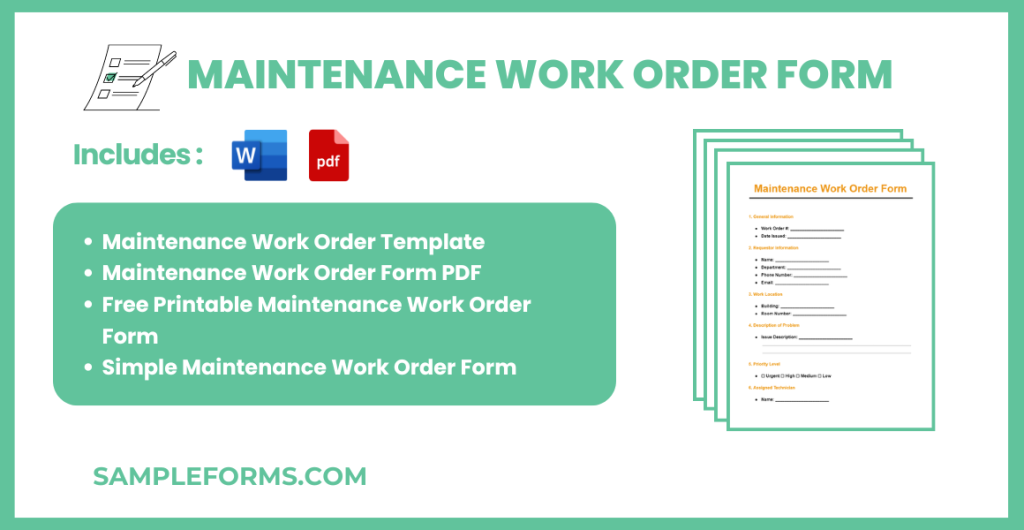 FREE 11+ Maintenance Work Order Form Samples, PDF, MS Word, Google Docs