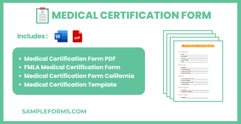 FREE 9+ Medical Certification Form Samples, PDF, MS Word, Google Docs