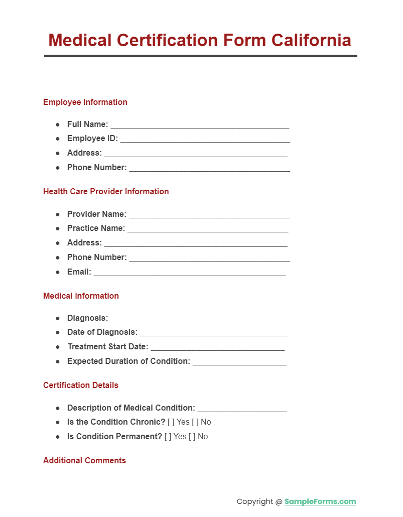 FREE 9+ Medical Certification Form Samples, PDF, MS Word, Google Docs